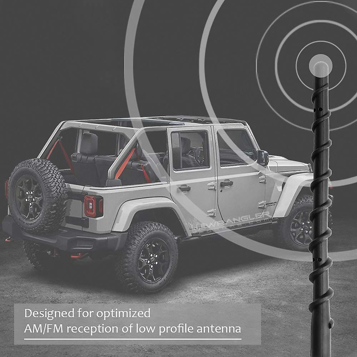 VOFONO 9 inch Antenna for 2007-2024 Jeep Wrangler Gladiator JL JK JT Unlimited Sport Rubicon Sahara Mojave Willys 4xe Wrangler Gladiator Accessories Car Radio Antenna Short Replacement