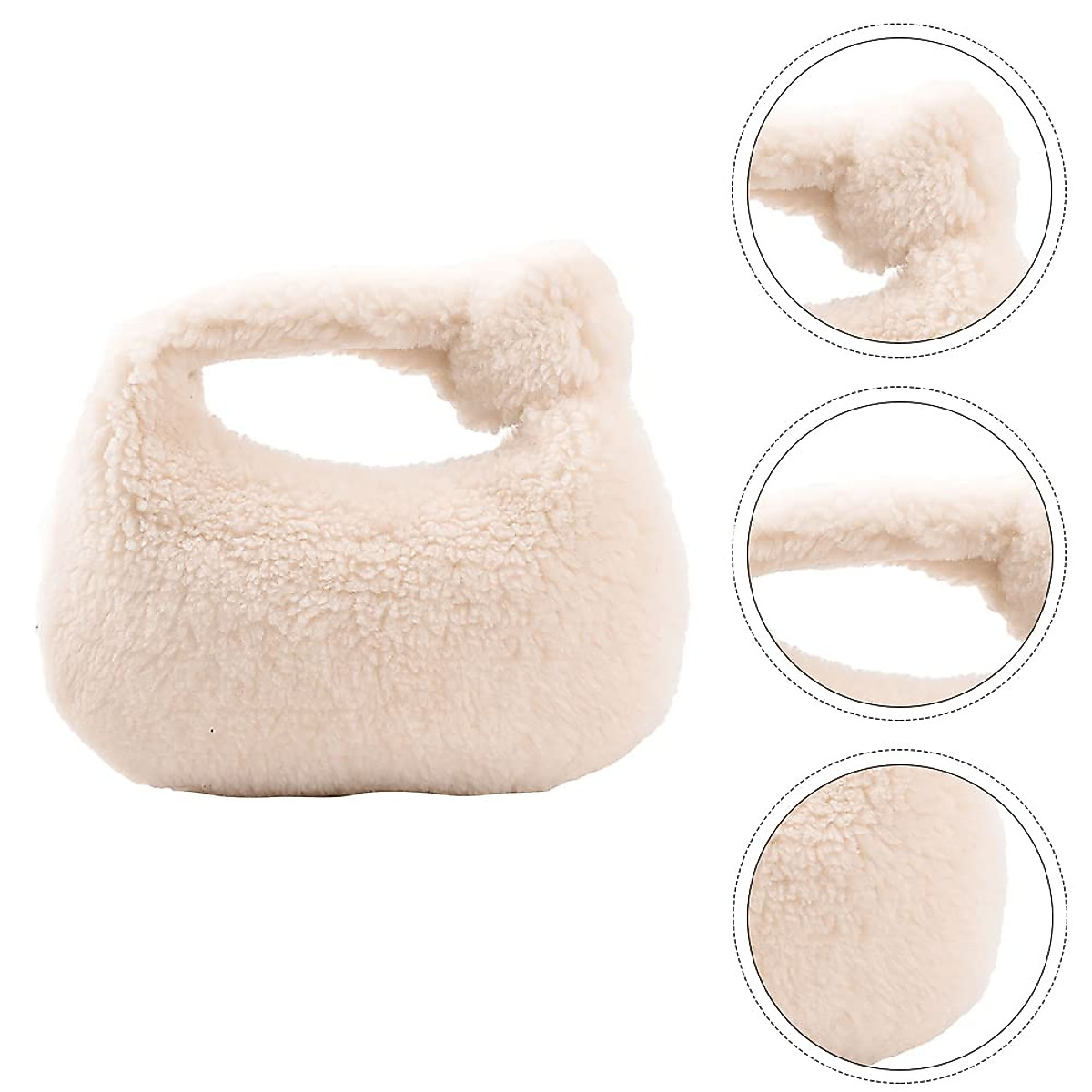 VALICLUD Winter Plush Dumpling Bag Fashionable Handbag Portable Storage Pouch