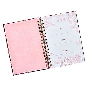Christian Art Gifts Journal w/Scripture Serenity Prayer Pink Roses 192 Ruled Pages, Large Hardcover Notebook, Wire Bound