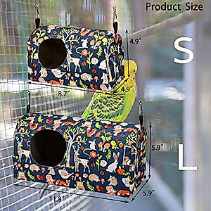 Parrot Cockatiel Warm House Bird Nest Bed Winter Hanging Hammock Birds Sleeping Bed Parrot Hideway Bed Polyester Fabric Washable for Parrot Parakeet Cockatiels Budgies Lovebird African Grey (L)