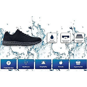 Shoes for Crews Everlight Mens Non Slip Work Shoes - Men's Work & Safety Footwear, Lace-Up Breathable Work Shoes for Men, zapato de trabajo para hombre, Size 8.5 Wide Black