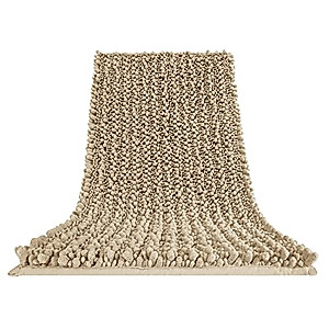 Yimobra Original Luxury Shaggy Bath Mat, 44.1 X 24 Inches, Super Absorbent Water, Non-Slip, Machine-Washable, Soft and Cozy, Thick Modern for Bathroom Bedroom, Camel