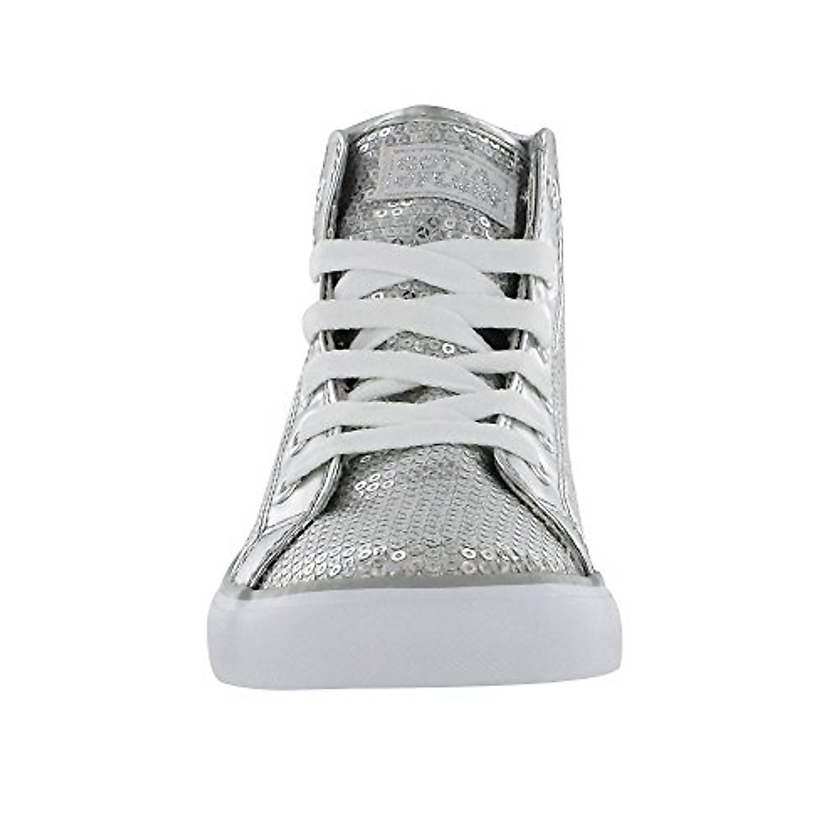 GOTTA FLURT Women's Disco II Sequin Glitter Fashion High Top Dance Sneakers Silver