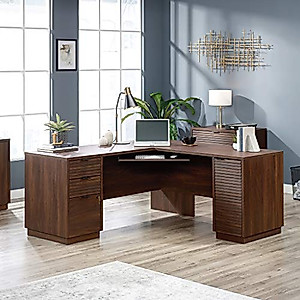 Sauder 426914 Englewood L-Desk, Spiced Mahogany™ Finish