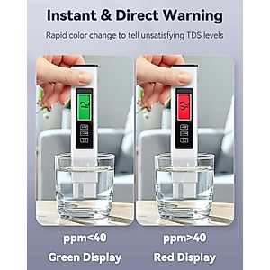 Pawfly 4 in 1 TDS Meter Digital Water Tester, TDS EC and Temperature (℃/℉) Meter, Fast Accurate Digital Water Tester, 0-9999 ppm Water Quality Tester for Drinking Water Tap Water Well Aquarium & Pool