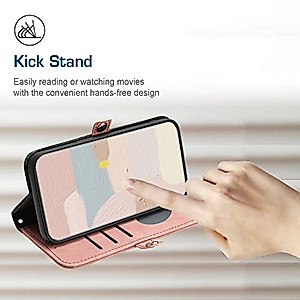 ONV Wallet Case for Samsung Galaxy Z Fold 3 - Solid Color Clasp Flip Case Wrist Strap Card Holder Magnet Leather + Inner Shell Flip Stand Cover for Samsung Galaxy Z Fold 3 [YX] -Pink