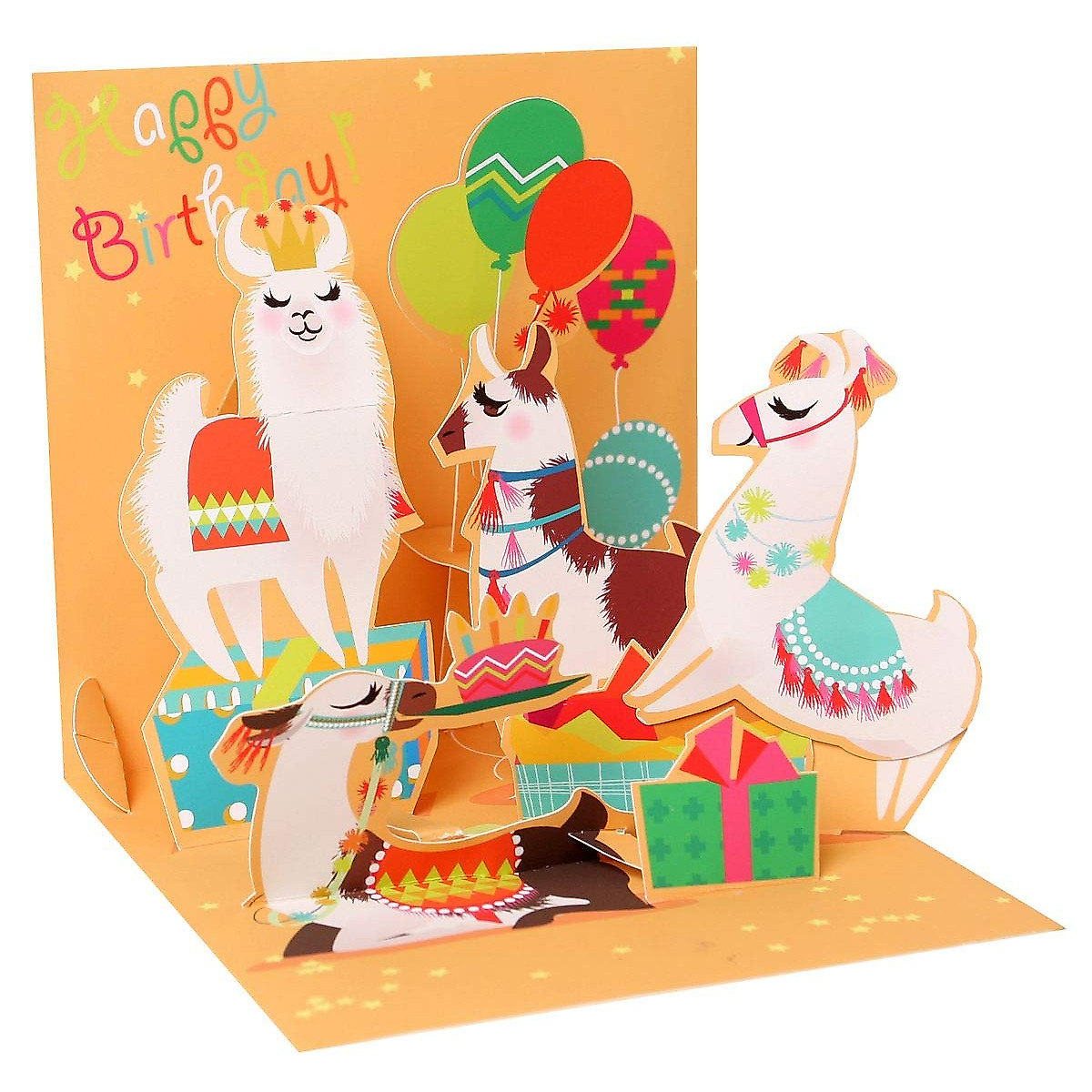 Up with Paper Pop-Up Treasures Greeting Card - Llama Birthday