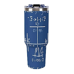YTLKGFP 40 Oz Large Capacity Car Cup Math Formula Tumbler with Handle (Black) Straw Lid Insulated Stainless Steel Water Bottle Travel Mug Leak-proof Car Cup Keeps Cold Or Hot