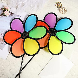 timecity 9.4 inch Wind Spinners Flower Spinners Colorful Wind Spinners for Lawn Pinwheels Windmill Party Pinwheel Wind Spinner Yard and Garden ，4pcs