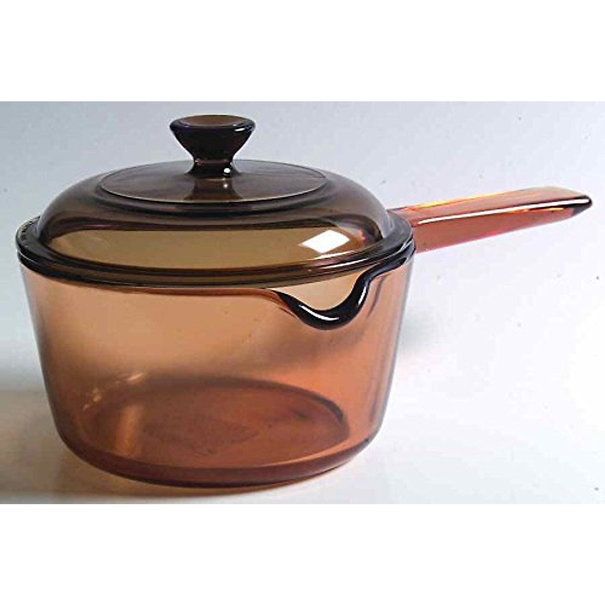 Vintage Corning Pyrex Visionware Amber 1 Quart Saucepans