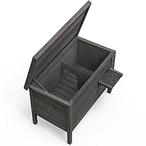 GDLF Outdoor Cat House Feral Cat Enclosure 100% Insulated All-Round Foam Weatherproof Solid Wood Large Size for Multiple Cats 34.5" L*21.5" W*27.2" H