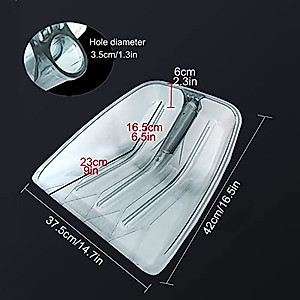Snow Shovel, Shovel Head, Square Shovels with Wooden Straight Handle, Clear Polypropylene Snow Shovel, Sturdy and Durable, Strong Load-bearing Capacity, for Driveway Home Garden Camping Beach ( Size :