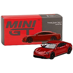 TSM Model Taycan Turbo S Carmine Red Limited Edition to 2400 Pieces Worldwide 1/64 Diecast Model Car by True Scale Miniatures MGT00289