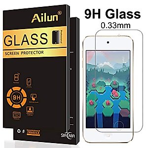 Ailun Screen Protector for iPod Touch 7/6/5 Curved Edge Tempered Glass 3Pack Compatible with iPod Touch 7th Generation 2019 Released 6th Generation 2015 Released 5th Generation Case Friendly