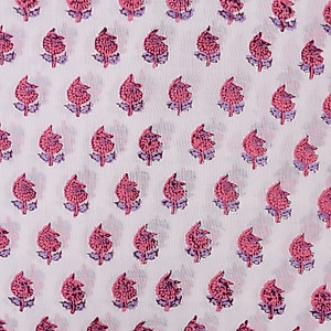 Trade Star Indian Ethnic 100% Cotton Running 3 Yard Hand Block Print Natural Fabric for Dressmaking, Sewing, Crafting Handmade Fabric by The Yard (Pattern 12)