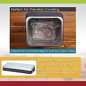 Vacuum Sealer by Vesta Precision - Vac 'n Seal | Extends Food Freshness | Perfect for Sous Vide Cooking | Dry and Moist Food Mode | Automatic and Manual Vacuum Mode