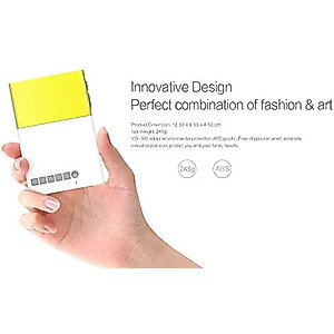 Cuifati Mini Projector,Mini Stylish Home Theater Portable LED Projector HD HDMI Projector,for Outdoor&Indoor,US Plug,White &Yellow