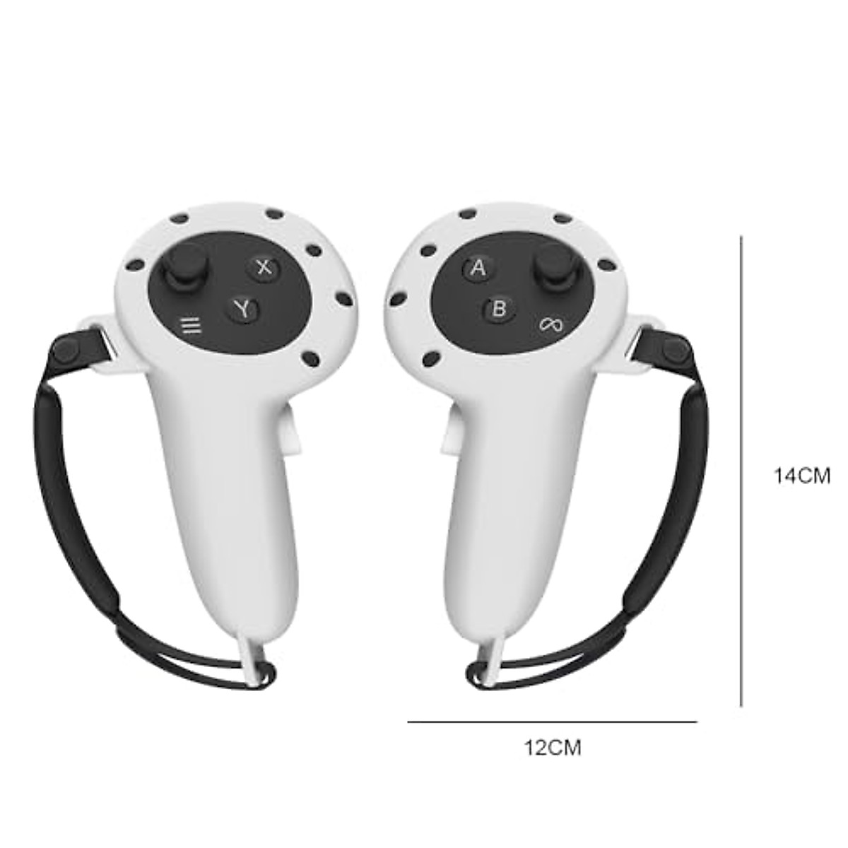 AZURAOKEY 1 Pair Silicone Controller Grips Cover Compatible with Meta Quest 3 Accessories, Anti-Shock Anti-Fall with Adjustable Strap Left &Right for Meta Quest 3 Controller Grips