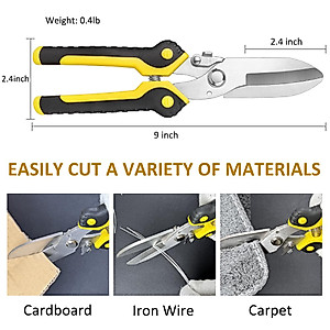 Scissors Heavy duty 9-inch, Shears Multipurpose, Easy Cutting Iron Sheet, Carpet, Tin, Wires
