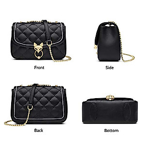 FOXER Small Crossbody Bags for Women, Split Cowhide Trendy Design Ladies Mini Cell Phone Purses with Metal Chain Strap Women's Quilted Shoulder Bags Girls Fashion Cross Body Purses (White)