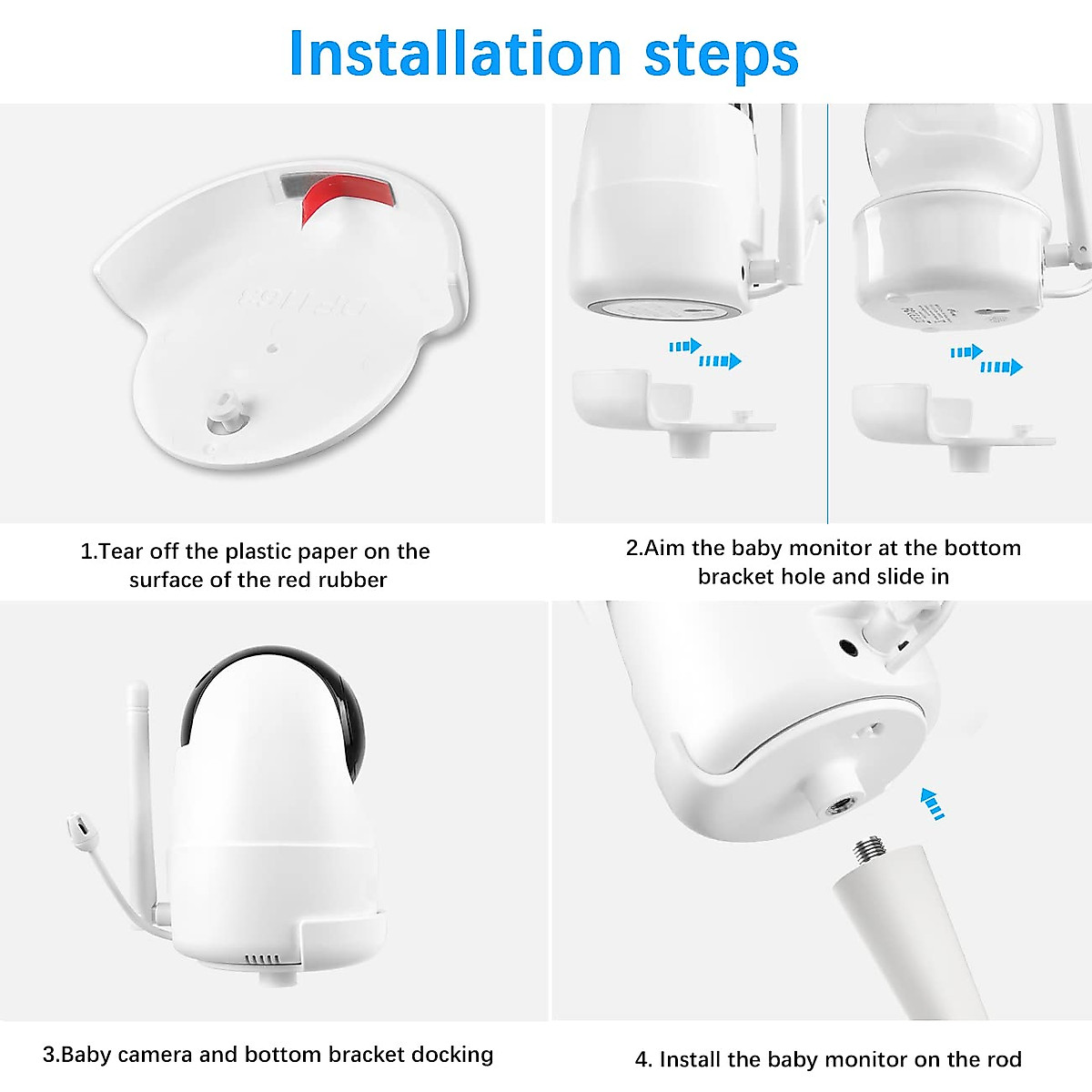 Aobelieve Flexible Baby Camera Twist Mount for iFamily SM650/SM651, Kidsneed SM935A/SM935C, HUBOOK SM652, and ANMEATE SM650 Video Baby Monitor