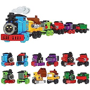 JMBricklayer Party Favors for Boys Girls, 12 in 1 Train Building Blocks Sets, Creative Mini Building Blocks Sets for Goodie Bags, Birthday Gifts,Classroom Prize