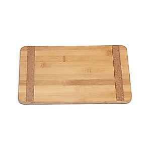 Lipper International Bamboo Wood Kitchen Cutting and Serving Board with Non-Slip Cork Backing, Medium, 13-3/4" x 9-3/4" x 5/8"