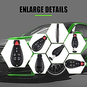 SCITOO 1PC Replacement for 6 Buttons Keyless Entry Remote Car Key Fob Case Pad Outer shell 2008-2014 Jeep Grand Cherokee Volkswagen Dodge Grand Caravan Journey FCC IYZC01C