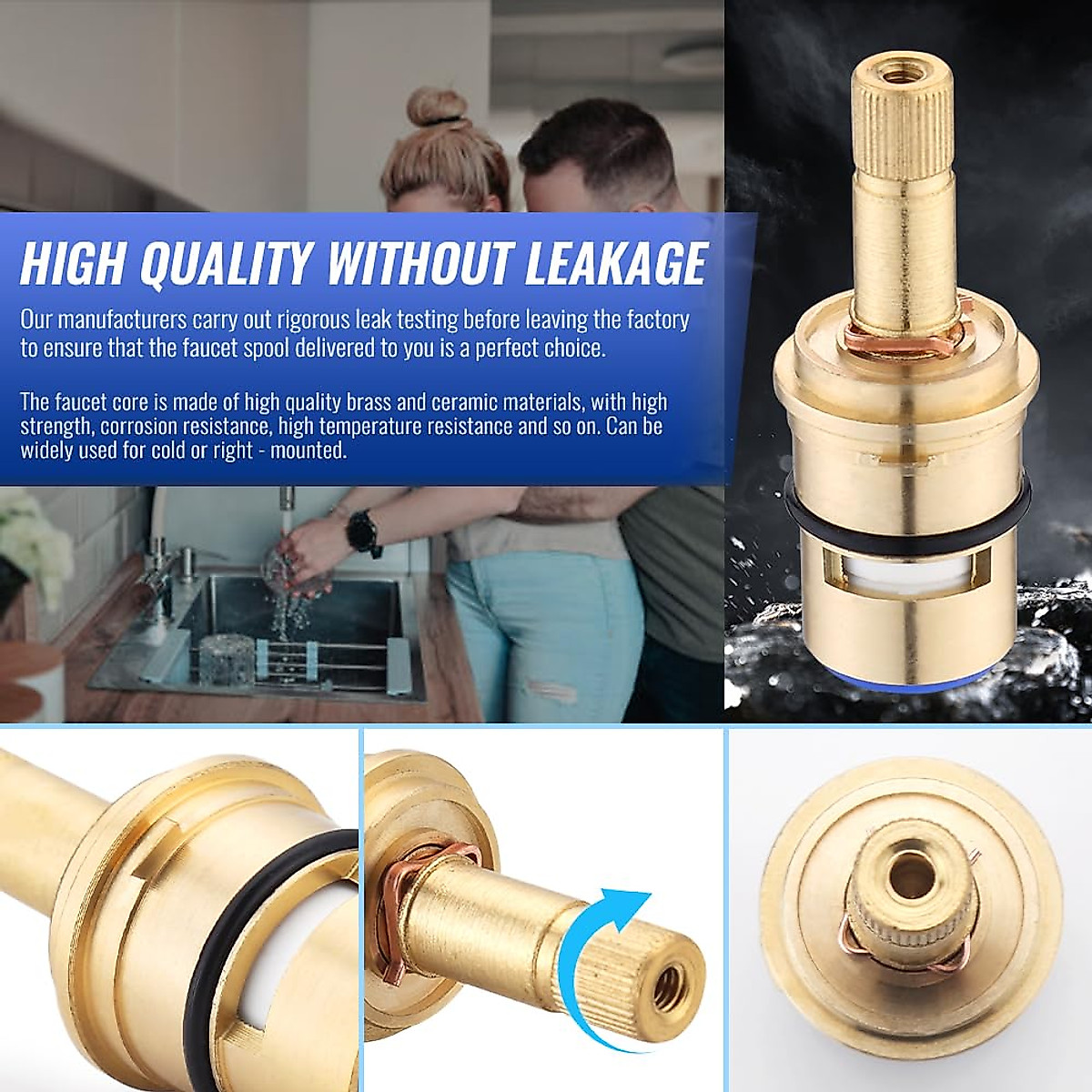 Faucet Cartridge Replacement for Danze DA507072W, Kitchen Faucet Stem Replacement Parts Round Ceramic Disc Cartridge (DA507072W)