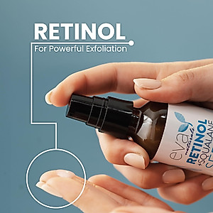 Eva Naturals Anti-Aging 1% Retinol Serum For Face - Granactive Retinoid with Squalane Dark Spots, Fine Lines & Wrinkles - Collagen Boosting Moisturizer - Pure Retinol Night Serum for Face (2 Oz)