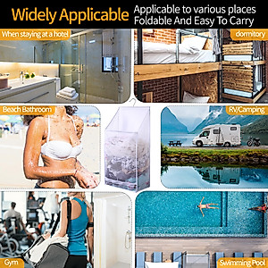 Hanging Collapsible Breathable Mesh laundry bags,Fast Drying Portable Space Saving Laundry Hamper for dorm,Rv Laundry Hamper Storage (White)