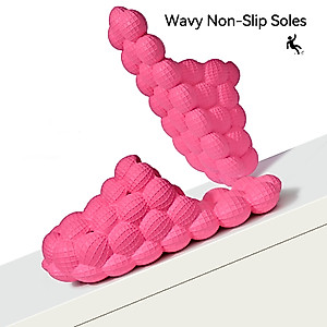 ASONGMAKE Womens Massager Slippers,Funny Bubble Unisex Super Soft Sandals Mens Breathable Beach Slides,Bath Shower Slippers Bedroom Spa House Sandals Rose Red39-40