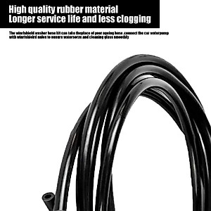 UGSHY 13Ft Car Windshield Washer Hose Kit, Universal Washer Fluid Hose with 30 Hose Connectors, Suitable for Most Car Windshield Fluid Tubing (Black)