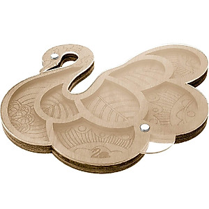 Lonjew Wood Swan Bead Storage Tray, Bead Case With Lid, Seed Beads Organizer Container Transparent Clear Lid, Bead Tray Magnet Cover, Magnetic Needle Holder