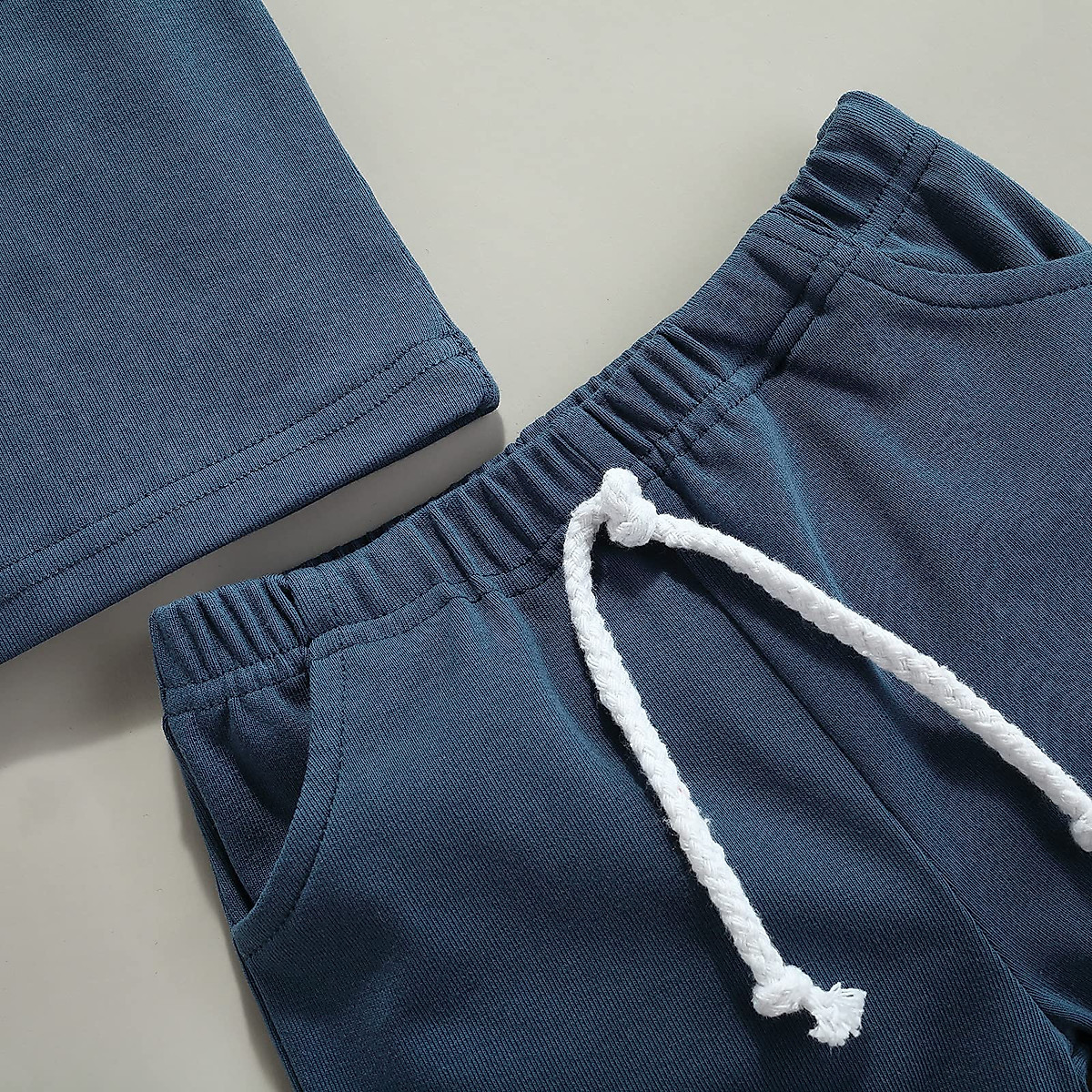 CIYCUIT 2Pcs Baby Boy Summer Clothes Infant Toddler Solid Color Sleeveless Tank Tops Shorts Set Blue 12-18 Months