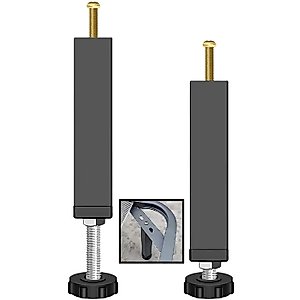 2Pcs Adjustable Steel Bed Frame Center Slat Support Legs Replacement, Sofa Furniture Cabinet Feet,Bed Rail Support for Wooden Bed (Height:5.9 to 8.6 inch)