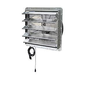 iLiving Wall Mounted Shutter Exhaust Thermostat Control-3 Speeds Vent Fan for Home Attic, Shed, or Garage Ventilation, 3368 CFM, 5000 SQF Coverage Area, 20" - Variable, Silver