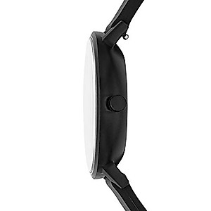 Skagen Men's Aaren Quartz Analog Stainless Steel and Silicone Watch, Color: Black (Model: SKW6544)