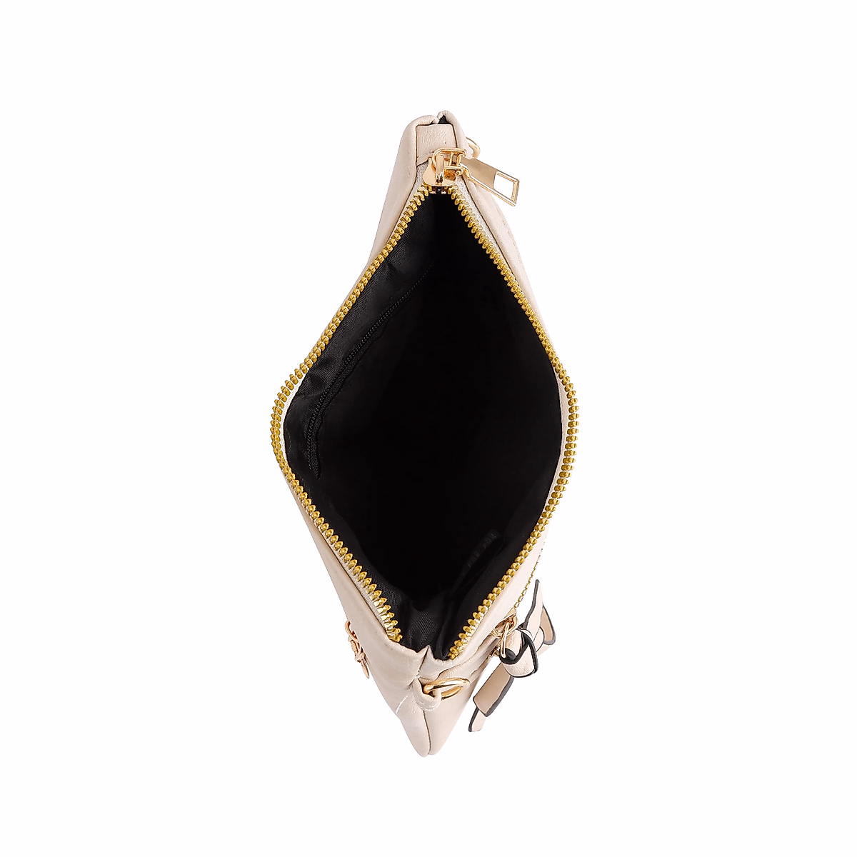 DELUXITY Essential Casual Functional Multi Pocket Double Zipper Crossbody Purse Bag for Women (Dark Taupe)