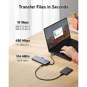 Anker USB C Hub, 565 11-in-1 Laptop Docking station, Dual Monitor Docking Station with 10 Gbps Data Port, 4K HDMI and DisplayPort, 100W Power Delivery, 1 Gbps Ethernet, SD Card Reader for XPS and More