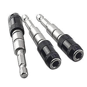 Mesee 3 Pieces Magnetic Pivoting Bit Tip Holder 1/4'' Hex Shank Quick Change Screwdriver Bit Holder Extension Bar Magnetic Screw Drill Tips Holder Extender Bendable in 20° for Corners or Tight Spots