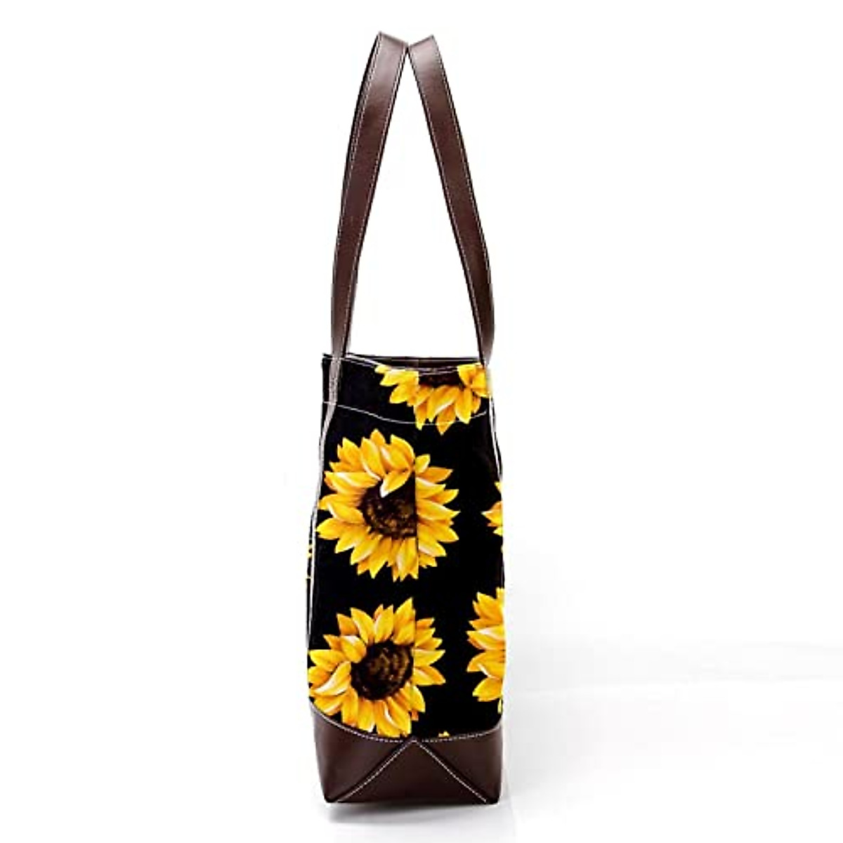 Sunflower Black Pattern Tote Bags Large Leather canvas Purses and Handbags for Women Top Handle Shoulder Satchel Hobo Bags