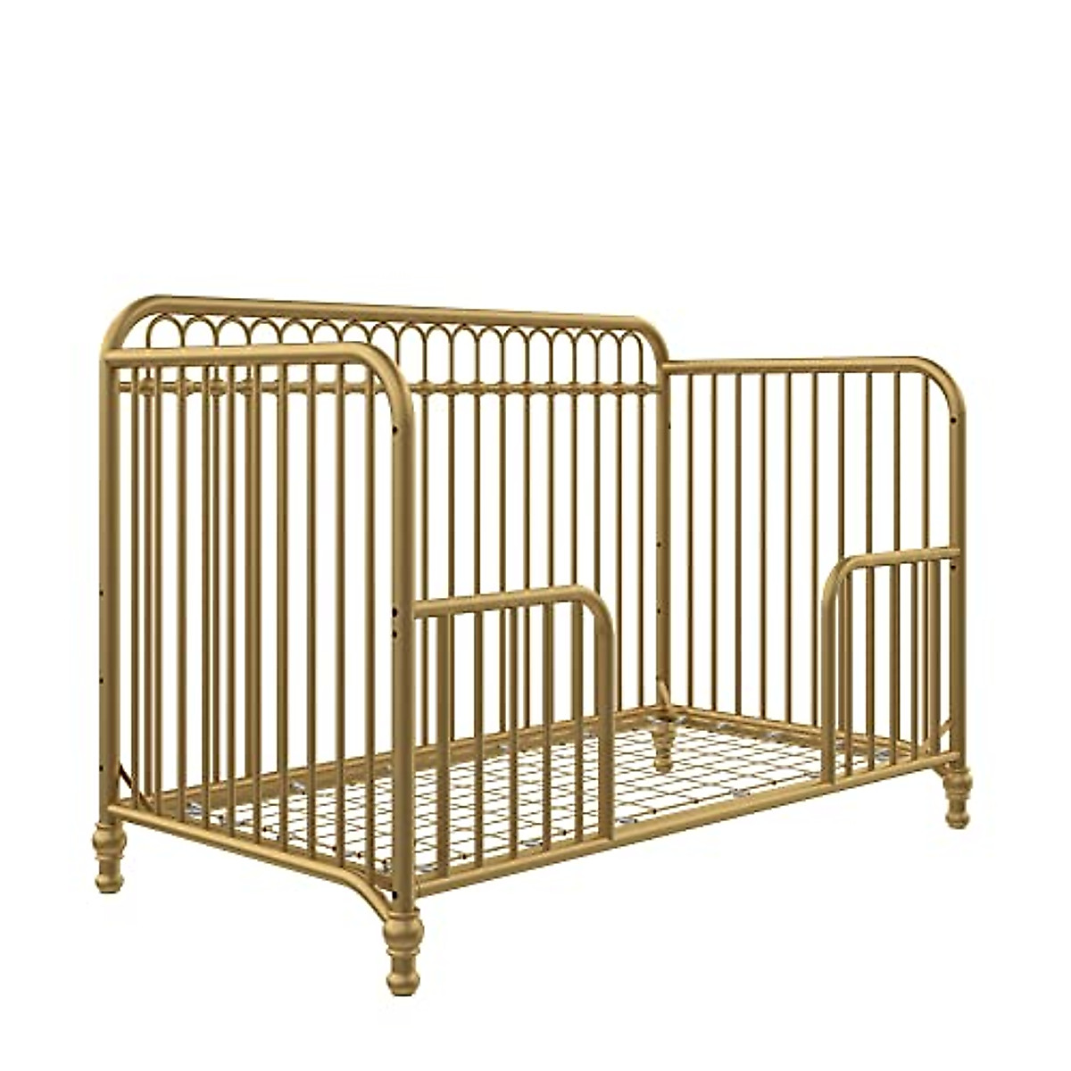 Little Seeds Raven 3-in-1 Convertible Metal Crib, JMPA Certified, Gold