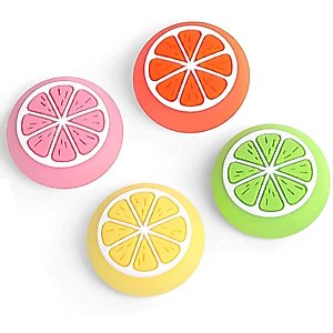 4 PCS Fruit Design Thumb Grip Caps for Switch, SAMERIVER Hestia Goods Joystick Cap for Nintendo Switch & Lite, Soft Silicone Cover for Joy-Con Control