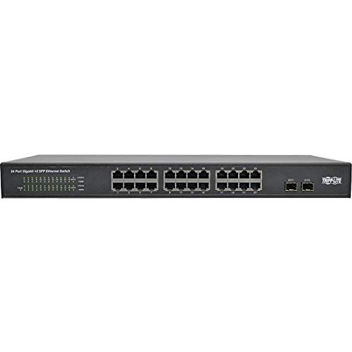 Tripp Lite 24-Port Gigabit Ethernet Switch Rackmount Metal 1U, 2 Gigabit SFP Ports 10/100/1000Mbps (NG24)