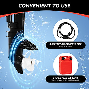 2 Stroke Outboard Motor Heavy Duty 12HP Boat Marine Engine with Water Cooling System Single Cylinder Engine, Inflatable Fishing Boat Engine 169cc 4500-5500r/min (2 Stroke 12 HP)