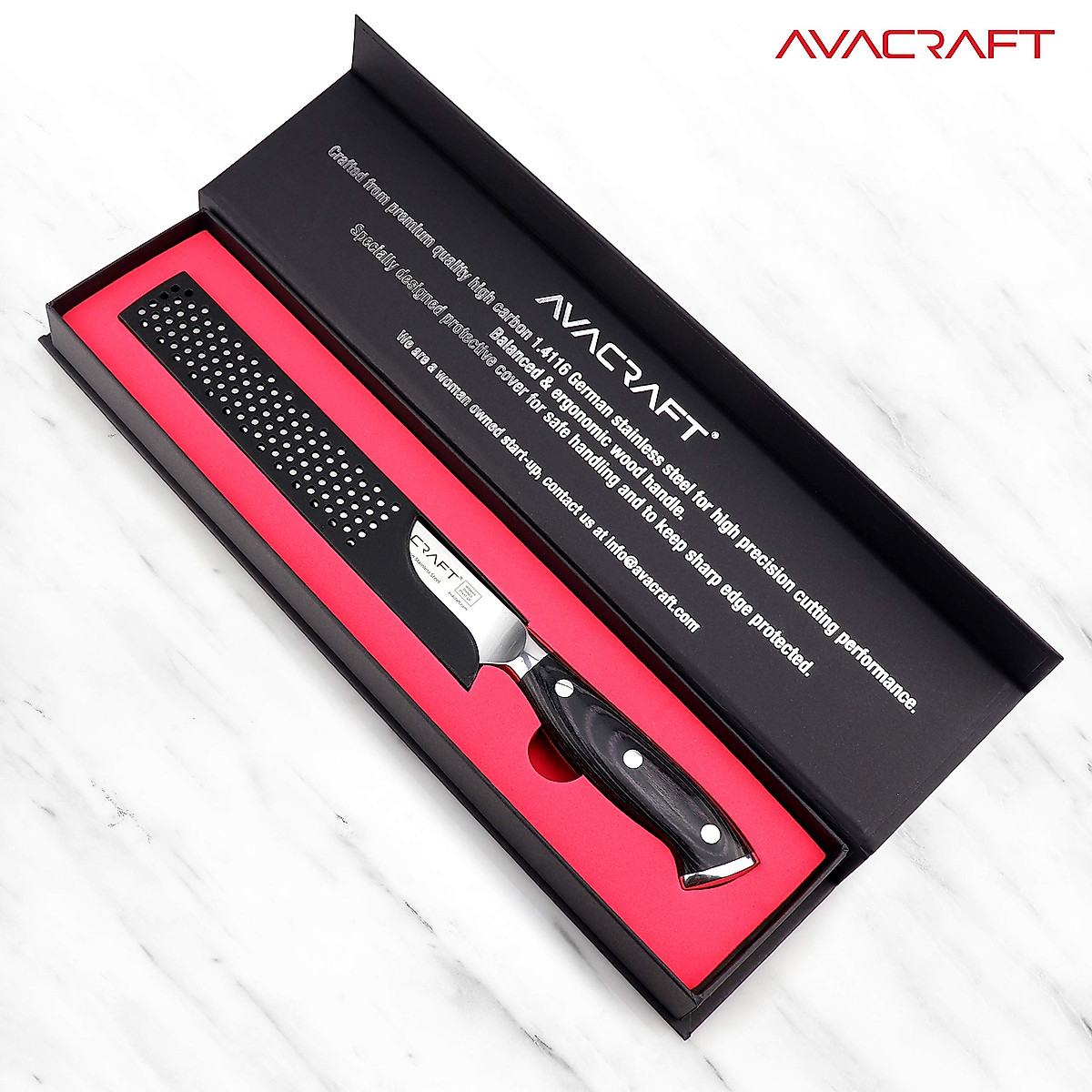 AVACRAFT Bread Knife, High Carbon German 1.4116 Stainless Steel Serrated Knife, Cake Knife, Cake Slicer, Ergonomic Wood Handle, Razor Sharp, 8 inch with Custom Storage Cover