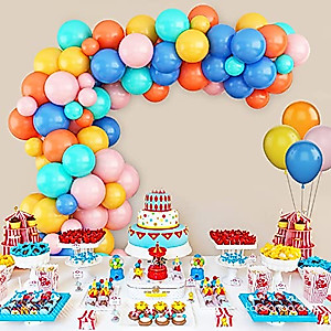 Balloons Arch Kit, 87PCS Rainbow Balloon Garland Kit Balloon Arch, Latex Balloon Rainbow Balloon in Blue Pink Yellow Orange for Kids Birthday Baby Shower Graduation Wedding Party Decorations Supplies
