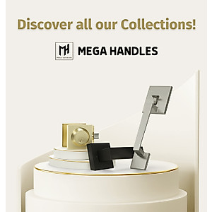 Mega Handles Entry Combo I Entry Lever Door Handle and Single Cylinder Deadbolt Lock and Key Combo Pack - Heavy Duty Square Locking Lever Set for Left or Right-Handed Doors - Satin Brass