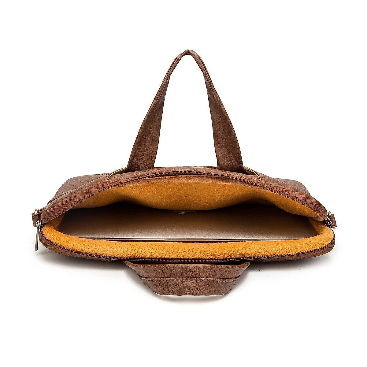 Kinmac 360° Protective Waterproof PU Leather Laptop Shoulder Messenger Sleeve Briefcase case Bag (13 inch-14 inch, Coffee PU)